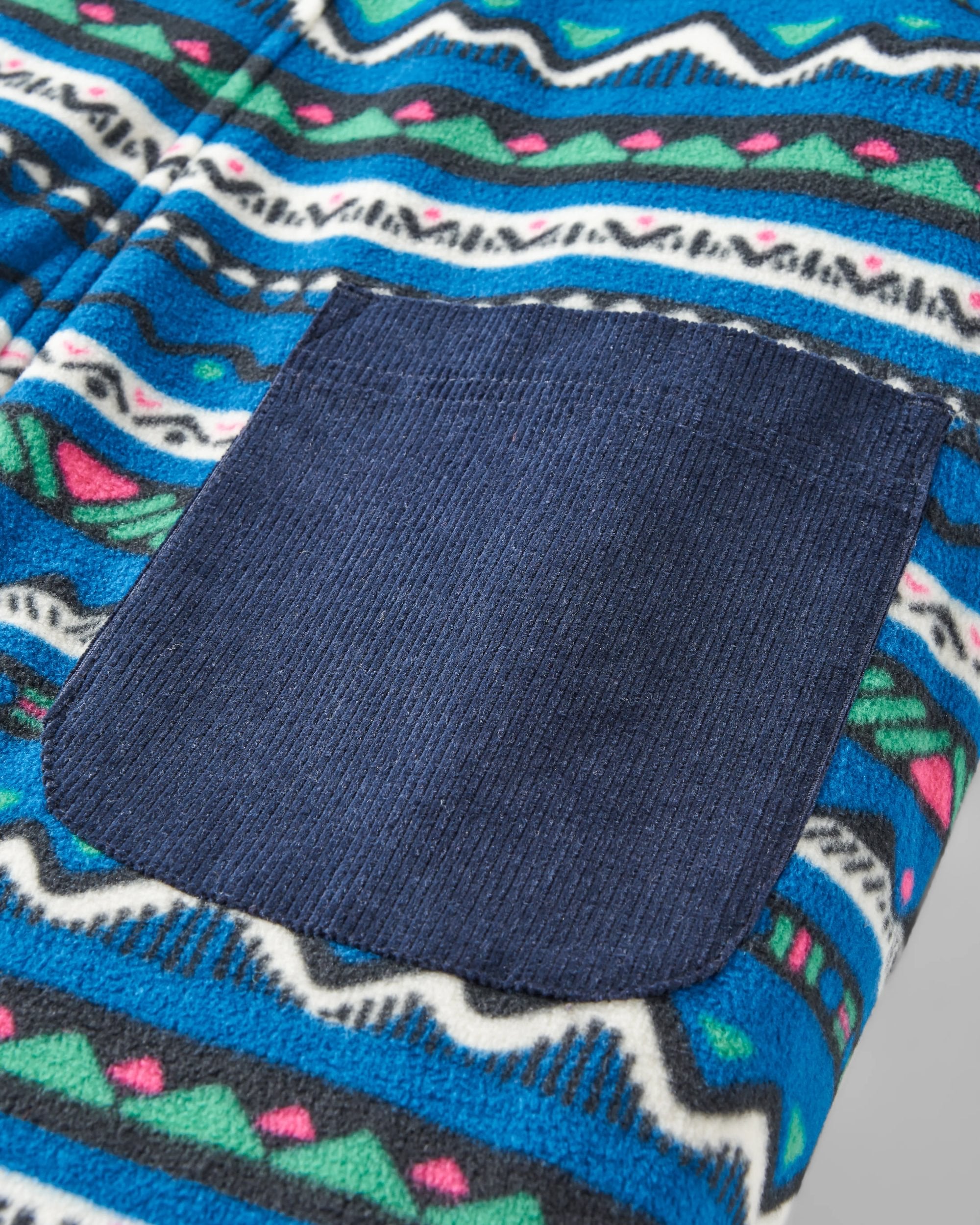 Ace Recycled Polar Fleece Overalls Mountain Geo Tidal Blue Ace Recycled Polar Fleece Overalls Mountain Geo Tidal Blue